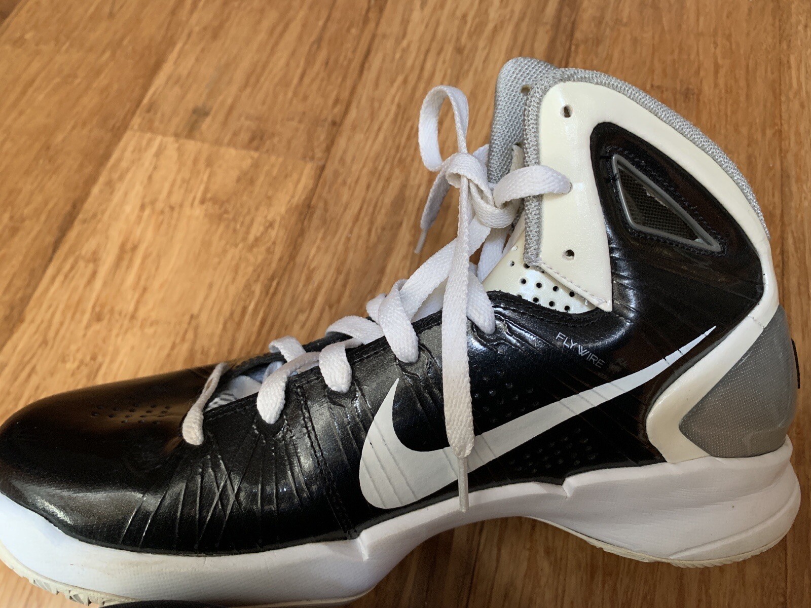 Nike Zoom Flywire Black White Hightop Basketball Shoe… - Gem