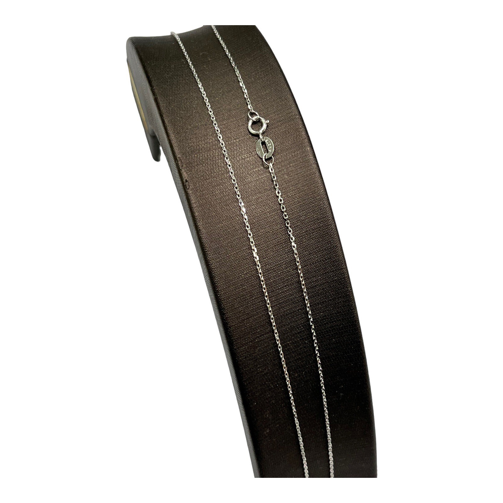 9ct 9K White Gold Italian Fine Cable Trace Chain Necklace 1.23 Grams ...