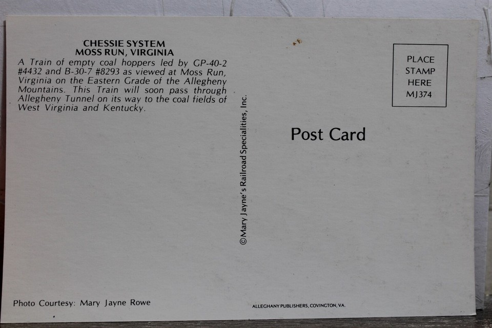 Virginia VA Moss Run Chessie System Postcard Old Vintage Card View ...