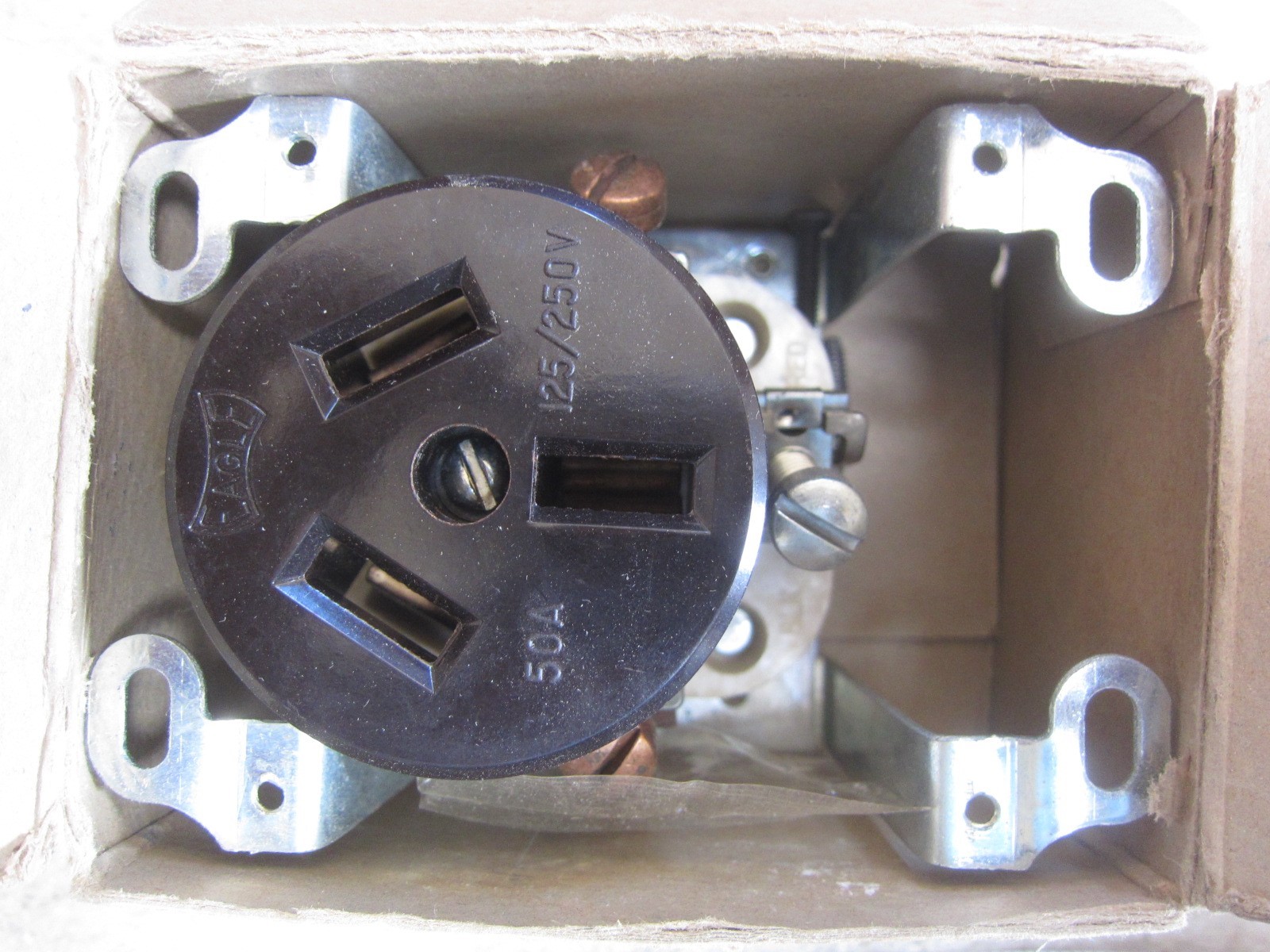 Eagle 50A 125/250V Straight Blade Surface Mount Receptacle 10-50R, New ...