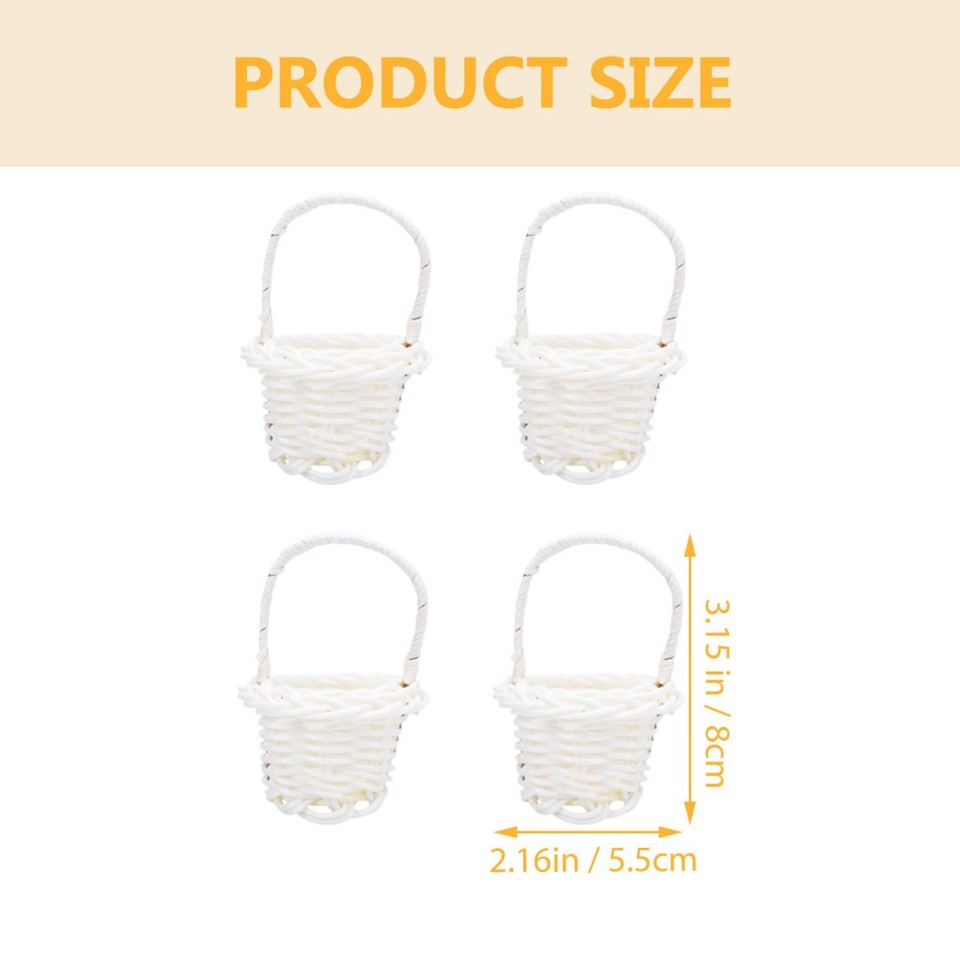 20Pcs Mini Hand Woven Flower Basket Plastic Flower Storage Basket ...