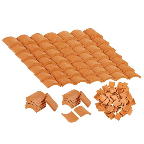 2X(100 Pcs Roof Tiles Building Set Miniature Tiles Shingles Fake Tile ...