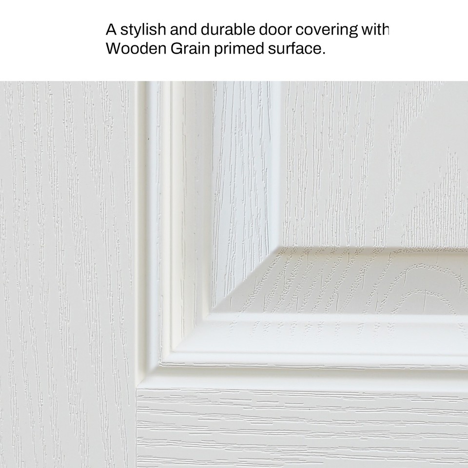 36x80 Fiberglass Entry Door, Low-E Glass, White Oak Grain, LH Inswing，6 ...