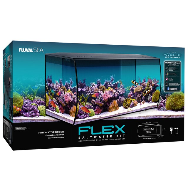 Fluval FLEX 32.5 gal. Saltwater Aquarium Kit - Black (14994) for sale ...