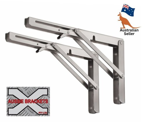 BRACKETS STAINLESS STEEL FOLDING BRACKETS 12 inch FOR SHELF MULTI USE ...