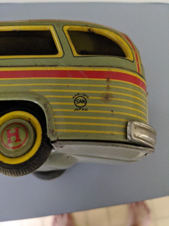Marusan Japan Eagle Bus Friction Tin Litho Lithograph Toy Plate 1955 | eBay