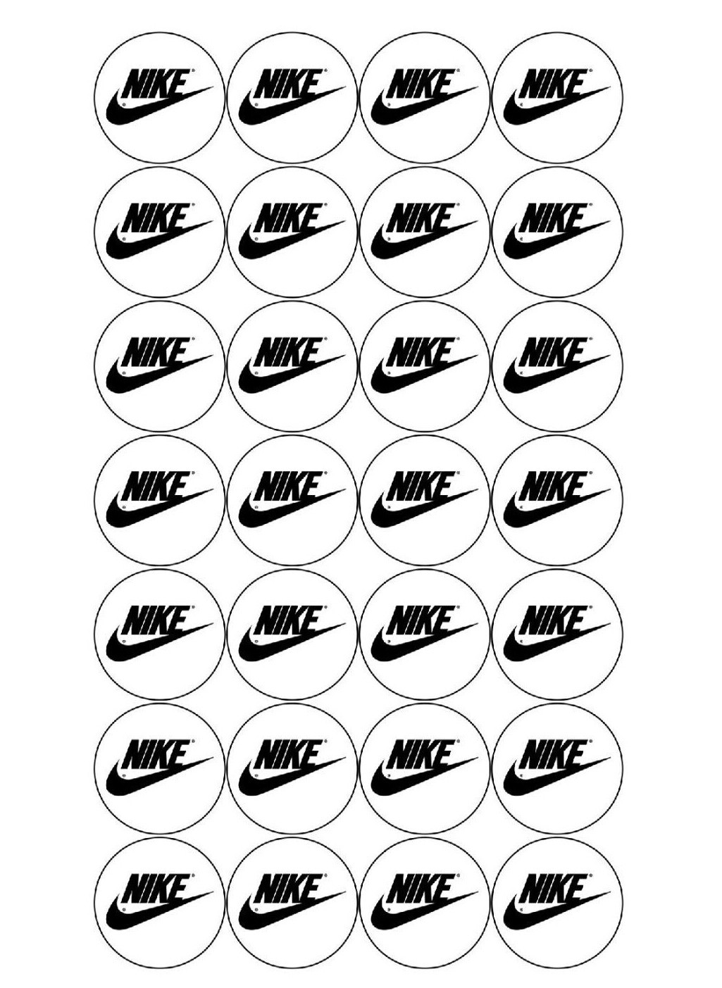 Nike 28 Cupcake Topper Game Icing Edible Birthday Cake Topper Round ...