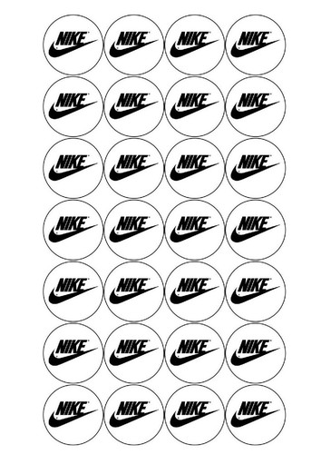 Nike 28 Cupcake Topper Game Icing Edible Birthday Cake Topper Round ...