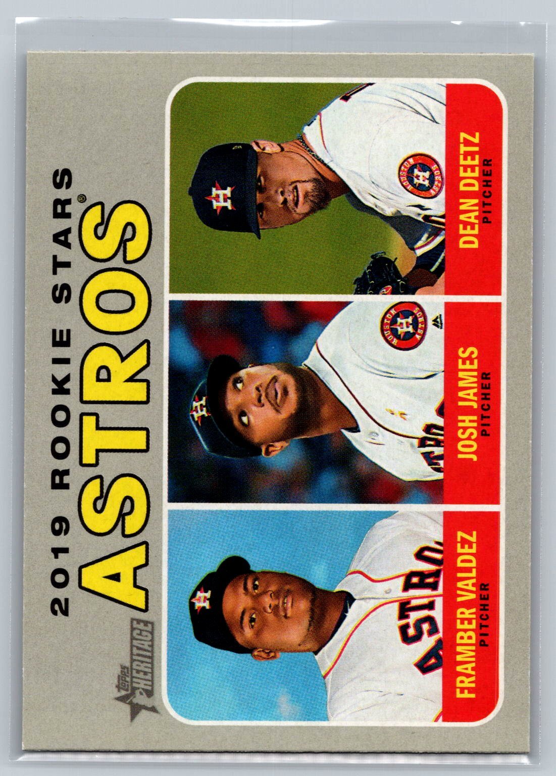 2019 Topps Heritage #400 Astros 2019 Rookie Stars Framber Valdez Rookie ...