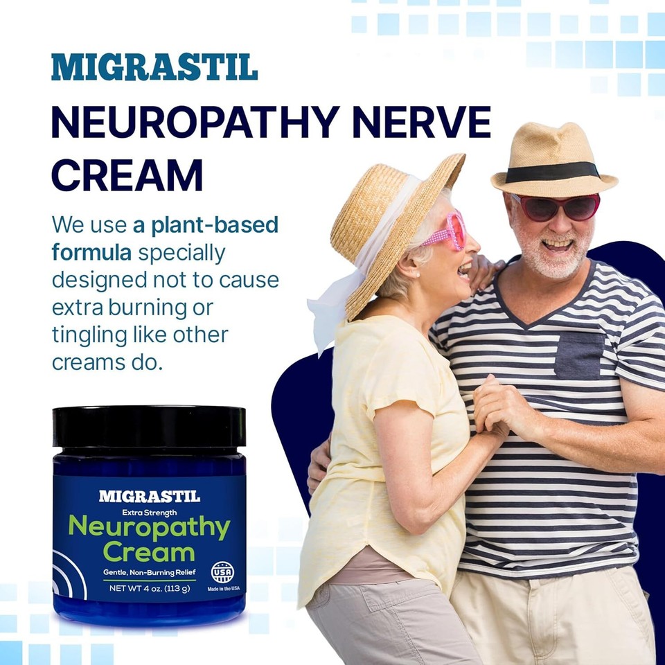Migrastil Neuropathy Cream Extra Strength 4oz - Feet/Hands/Legs, Vegan ...