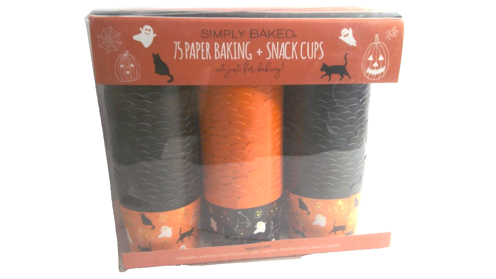 Simply Baked 75 Paper Baking And Snack Cups Ghosts & Pumpkins | eBay