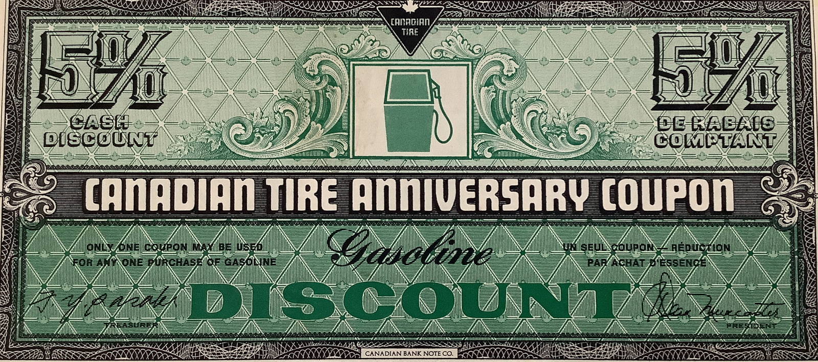 5% Cash 00674263 Discount CTC Canadian Tire Anniversary Coupons | eBay