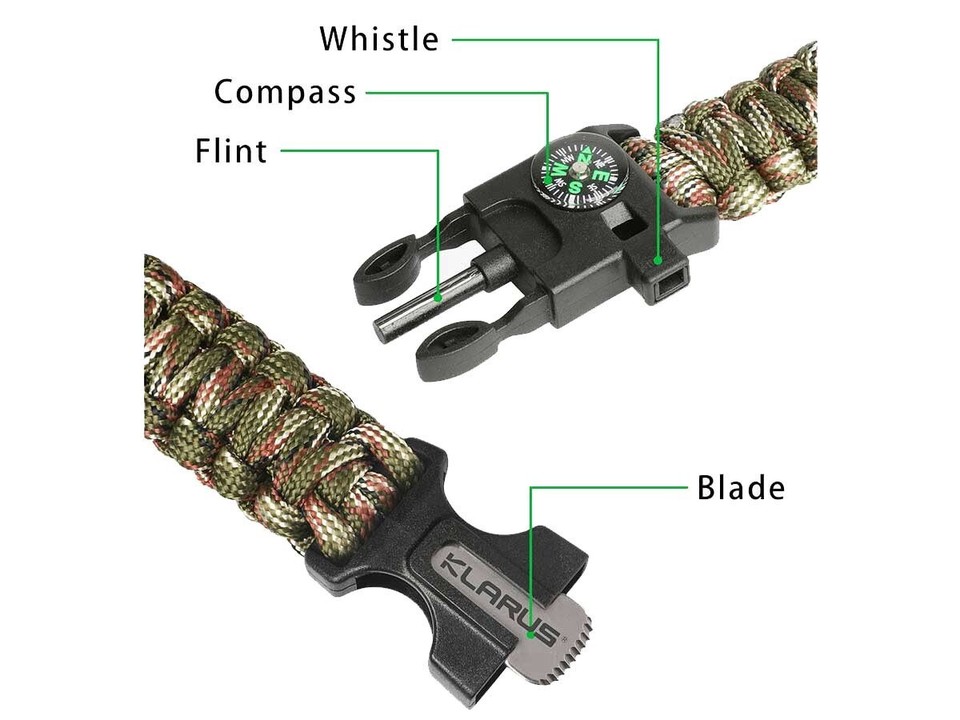 Klarus 5-in-1 Paracord Survival Multi-Tool, Compass, Whistle, Flint | eBay