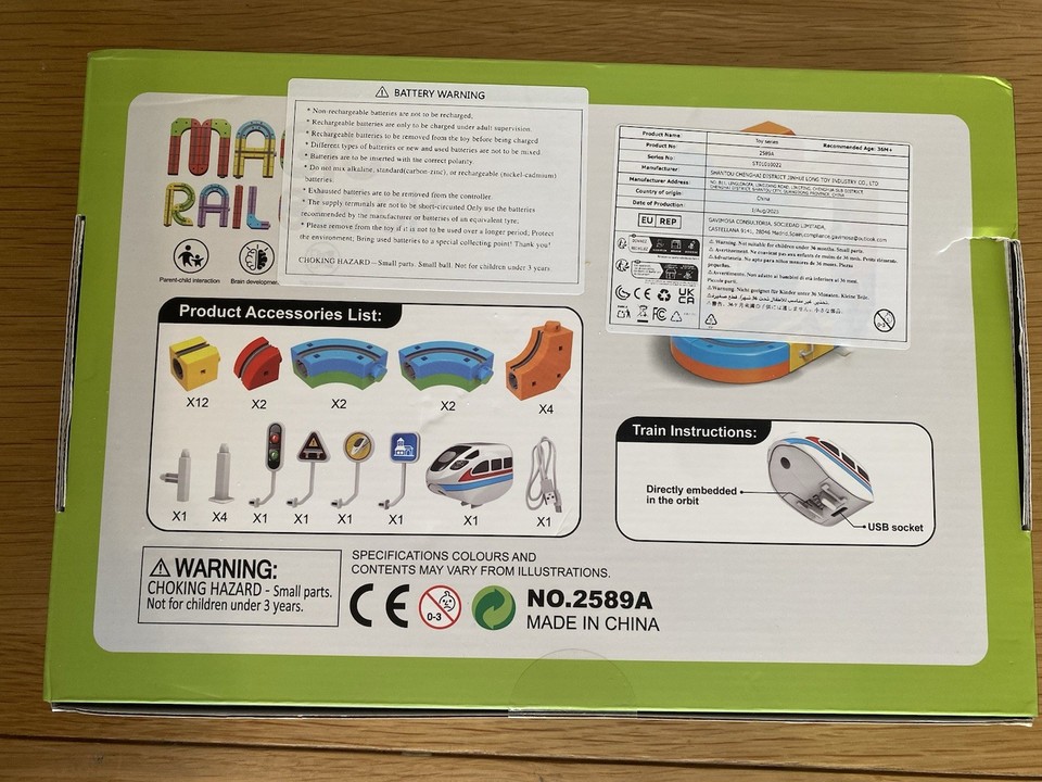 Magic Rail Cube ElectromagneticUSB Charging Train Rail Car Childs Slot ...