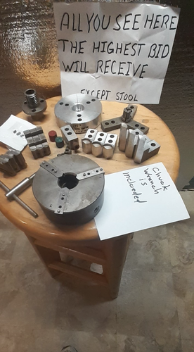 Hardinge Adapter & 4'' - 3 Jaw Chuck/w Northfield Jaws- Fits CRAFTSMAN ...
