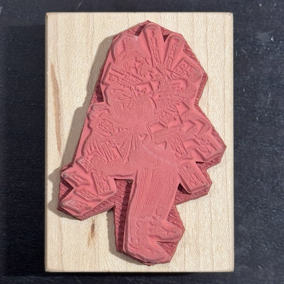 Alice in Rubberland Overwhelmed Postman Rubber Stamp Vintage Wood Mount ...