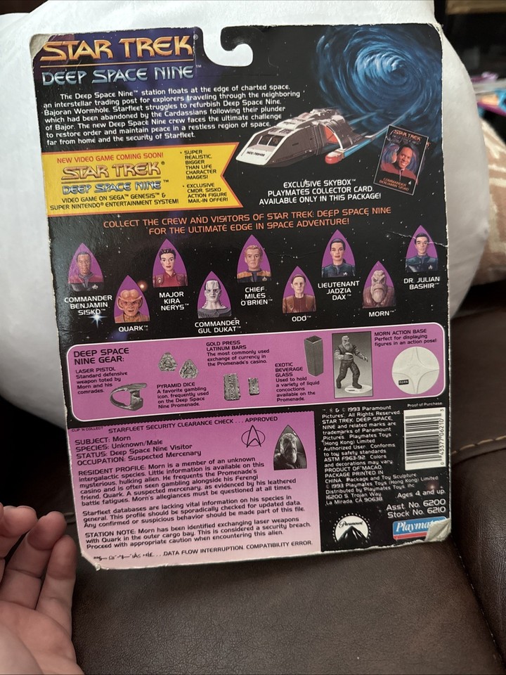Star Trek DS9 Morn Action Figure 1993 Playmates Toys Barfly Gear 5in ...