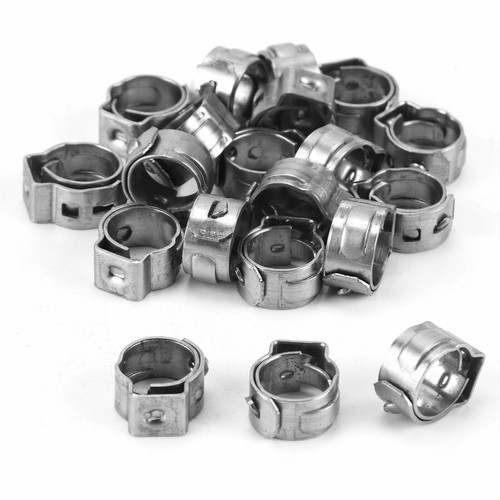 130Pcs 304 Stainless Steel Single Ear Hose Clamps Assortment Rings 6 ...