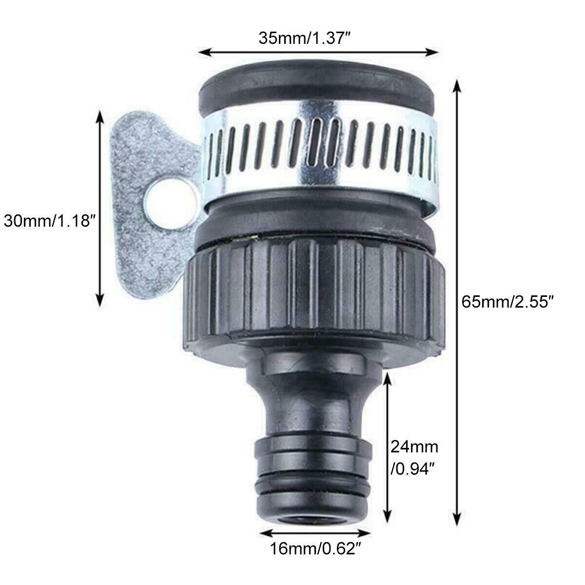 2x Universal Tap Connector To Garden Hose Pipe Mixer Kitchen Bath Tap ...