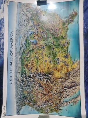 USA - poster map for schoolchild sz 18x27 | eBay