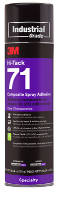 3M Hi-Tack Composite Spray Adhesive 71, Clear, Net Wt 18.04 oz, 12 ...