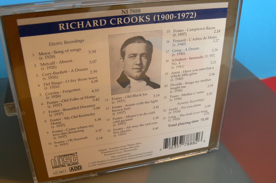 Richard Crooks in Songs and Ballads by Richard Crooks (CD, 1997 ...