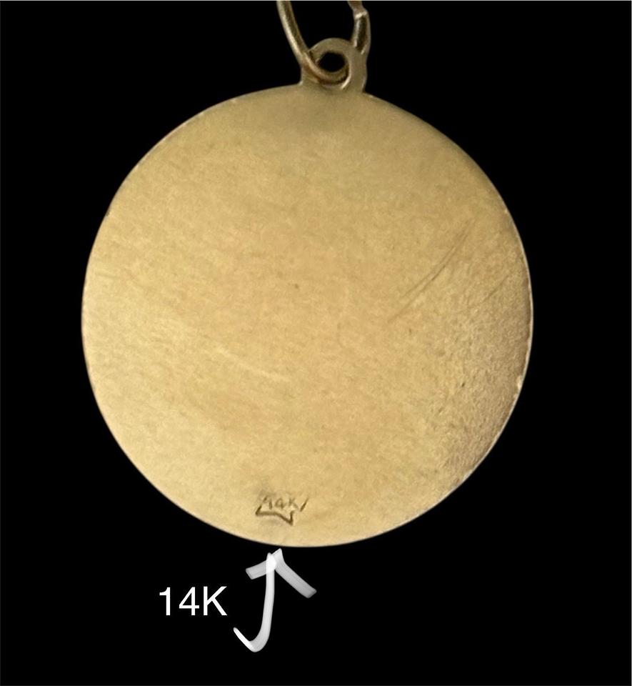 Vintage 14K Gold Merry Christmas Charm Pendant Heavy Large 1.1” Bells ...