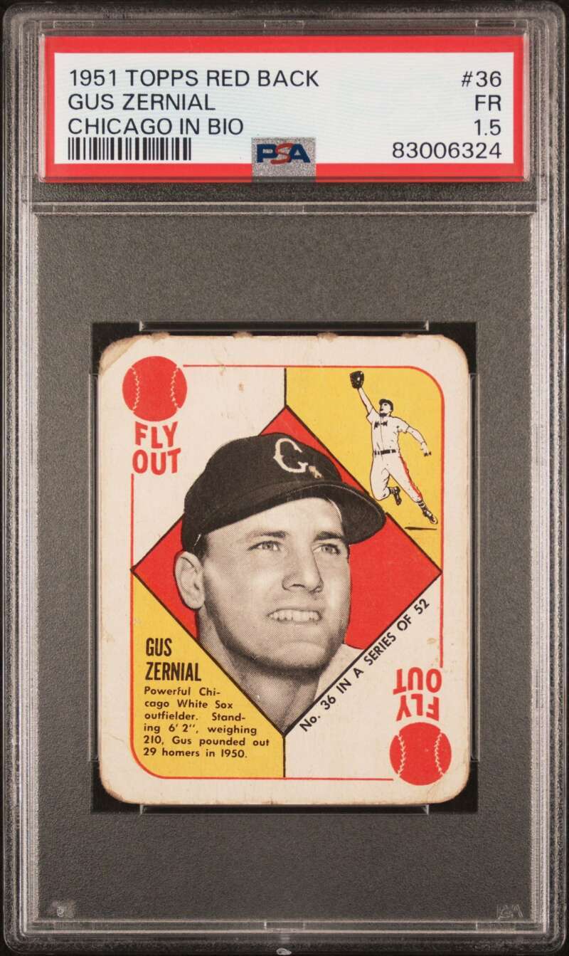 1951 Topps - Red Backs Powerful Chicago White Sox outfielder #36 Gus ...