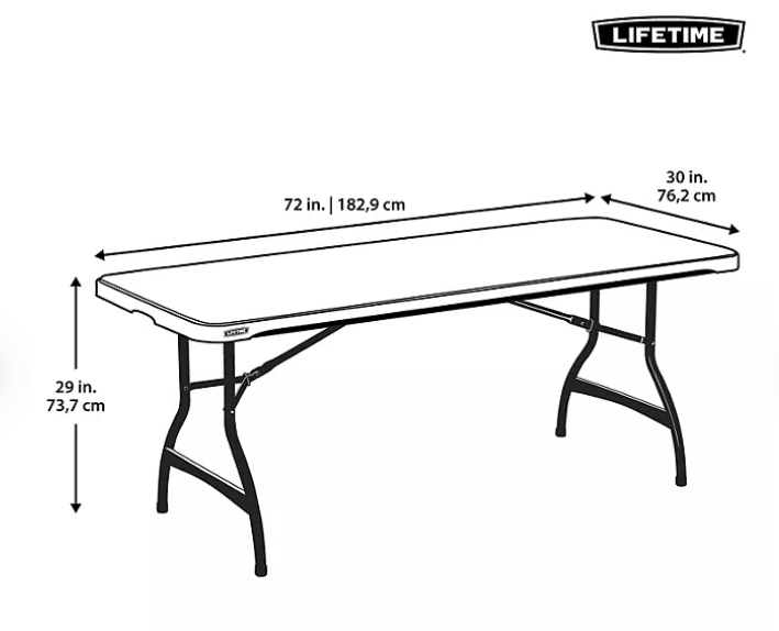 Lifetime 6' Commercial Grade Stacking Folding Table (Model 80632) FREE ...