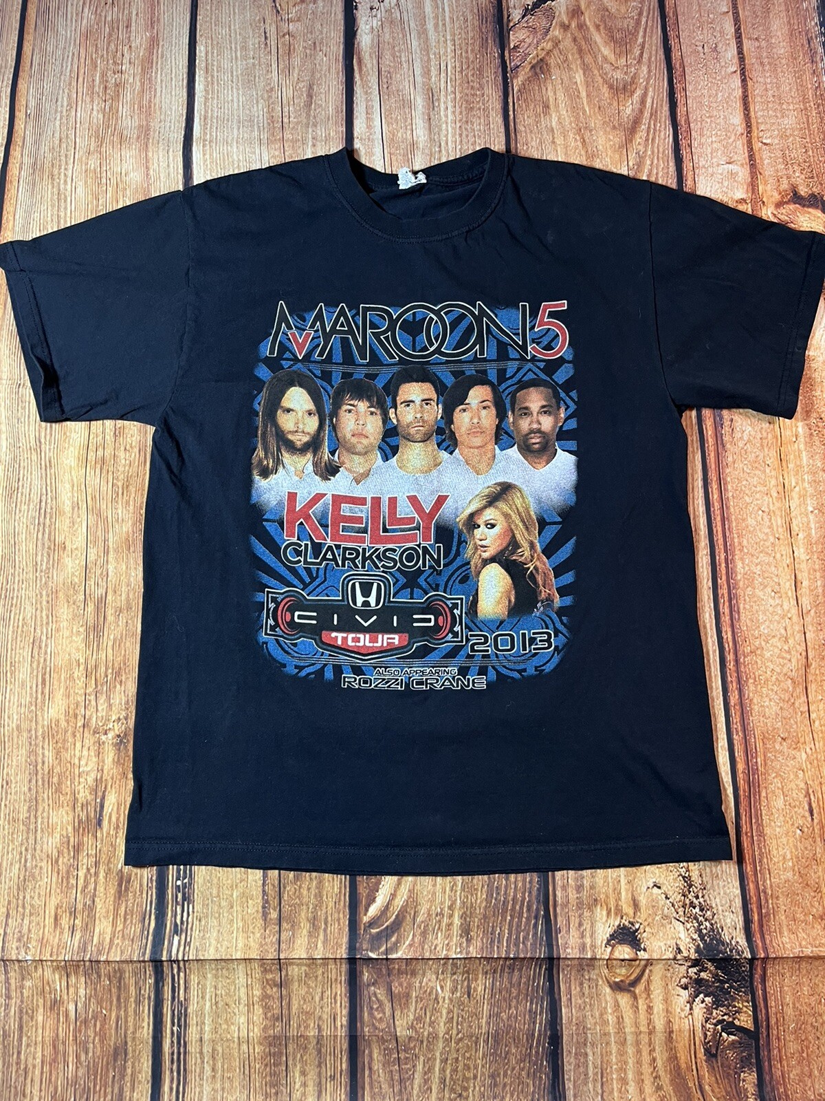 Maroon 5 Kelly Clarkson 2013 Civic Tour Black T-Shirt… - Gem