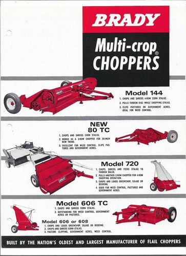 Original OEM Brady 80TC 144 606 606TC 608 720 Multi-Crop Choppers Sales ...