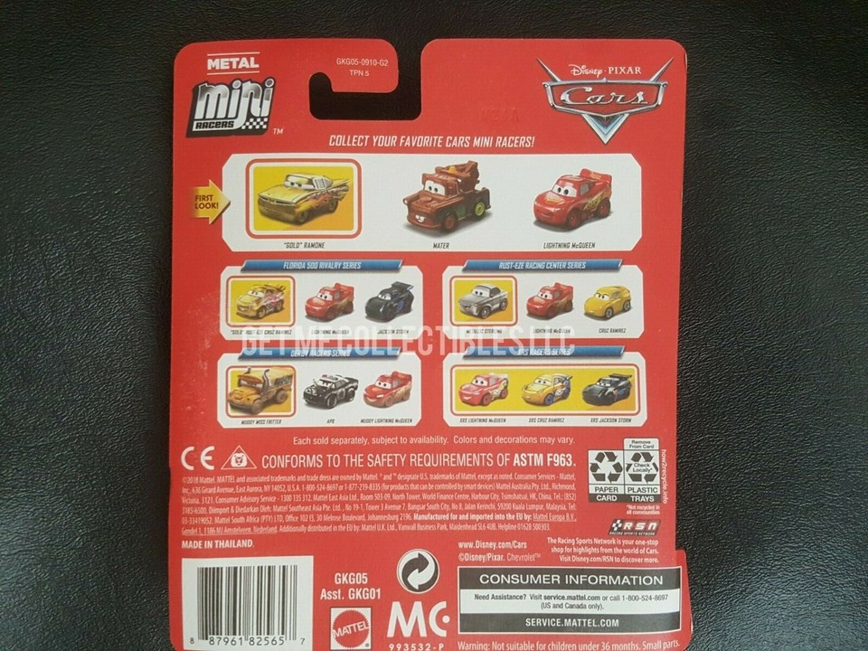 DISNEY PIXAR CARS MINI RACERS GOLD RAMONE RADIATOR SPRINGS 3 PACK FREE ...