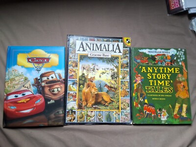 THREE CHILDRENS BOOKS DISNEY PIXAR .CARS .ANIMALS. ANYTIME STORY TIME ...