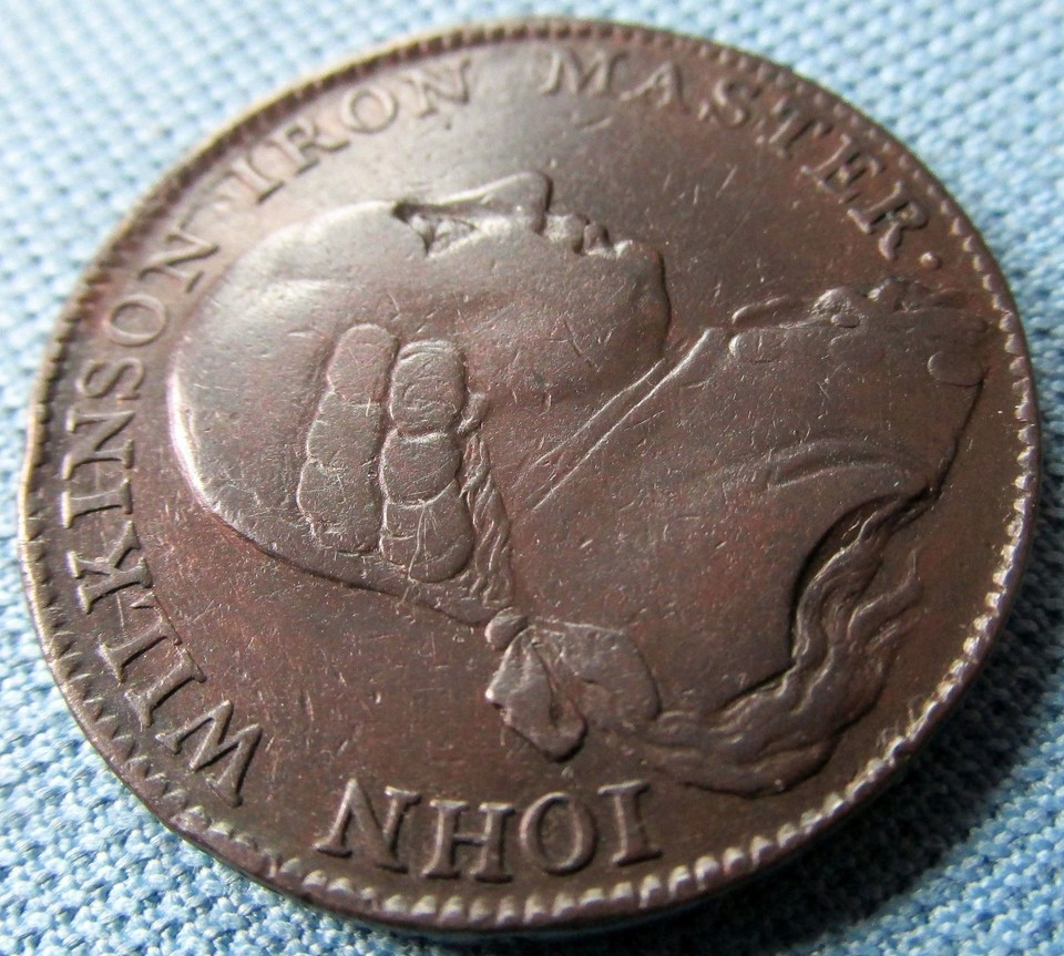 1787 John Wilkinson Iron Master Halfpenny Conder Token Forge Reverse ...