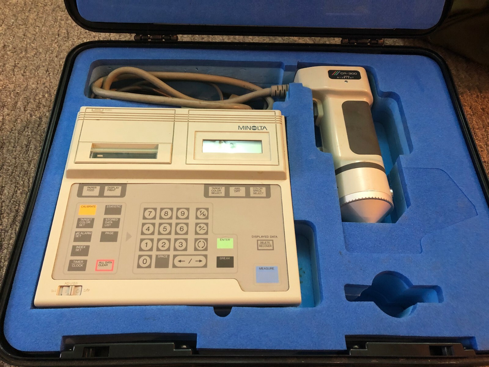 Konica Minolta Chroma meter CR-300 color light meter W/ DP-301 Data ...