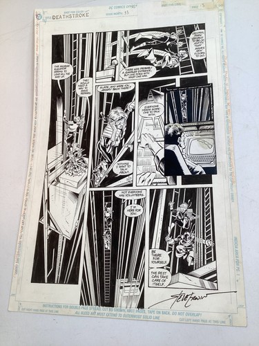 STEVE ERWIN signed DEATHSTROKE Book Art DC COMICS Storyboard Vintage ...