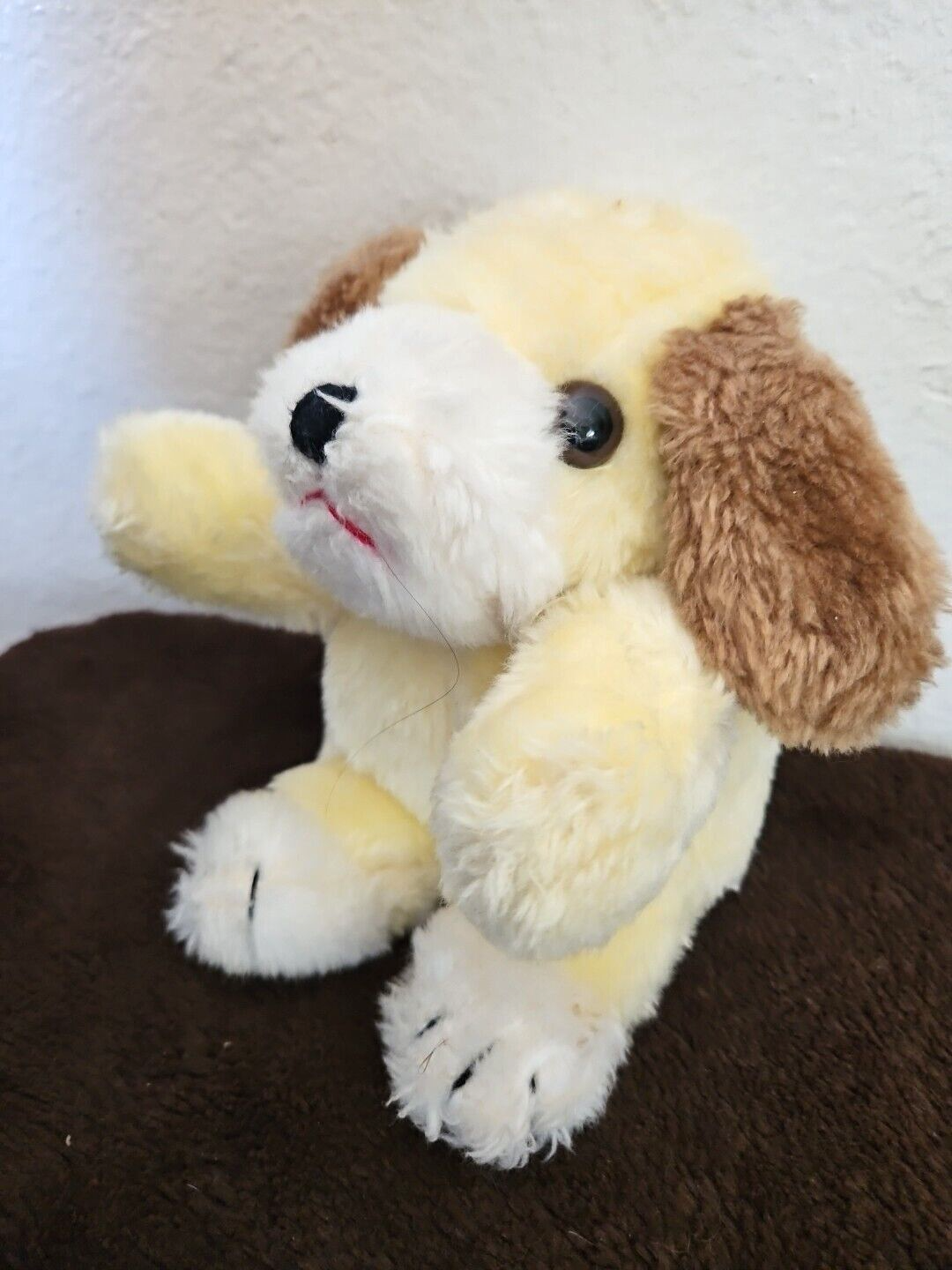Richard Toy Puppy Dog Plush Stuffed Animal Yellow White Brown Ears ...
