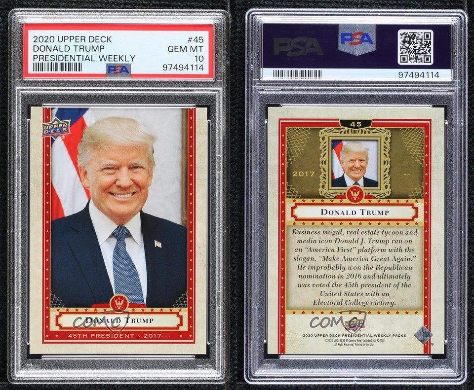 2020 Upper Deck Presidential Weekly Donald Trump #45 PSA 10 GEM MT | eBay