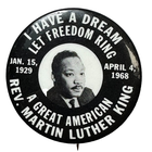 Martin Luther King Jr 1.75" Celluloid Pinback Pin I Have A Dream Civil ...