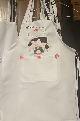 Emma Kids' Chef Apron with Cute Girl Design Personalized Embroidered | eBay