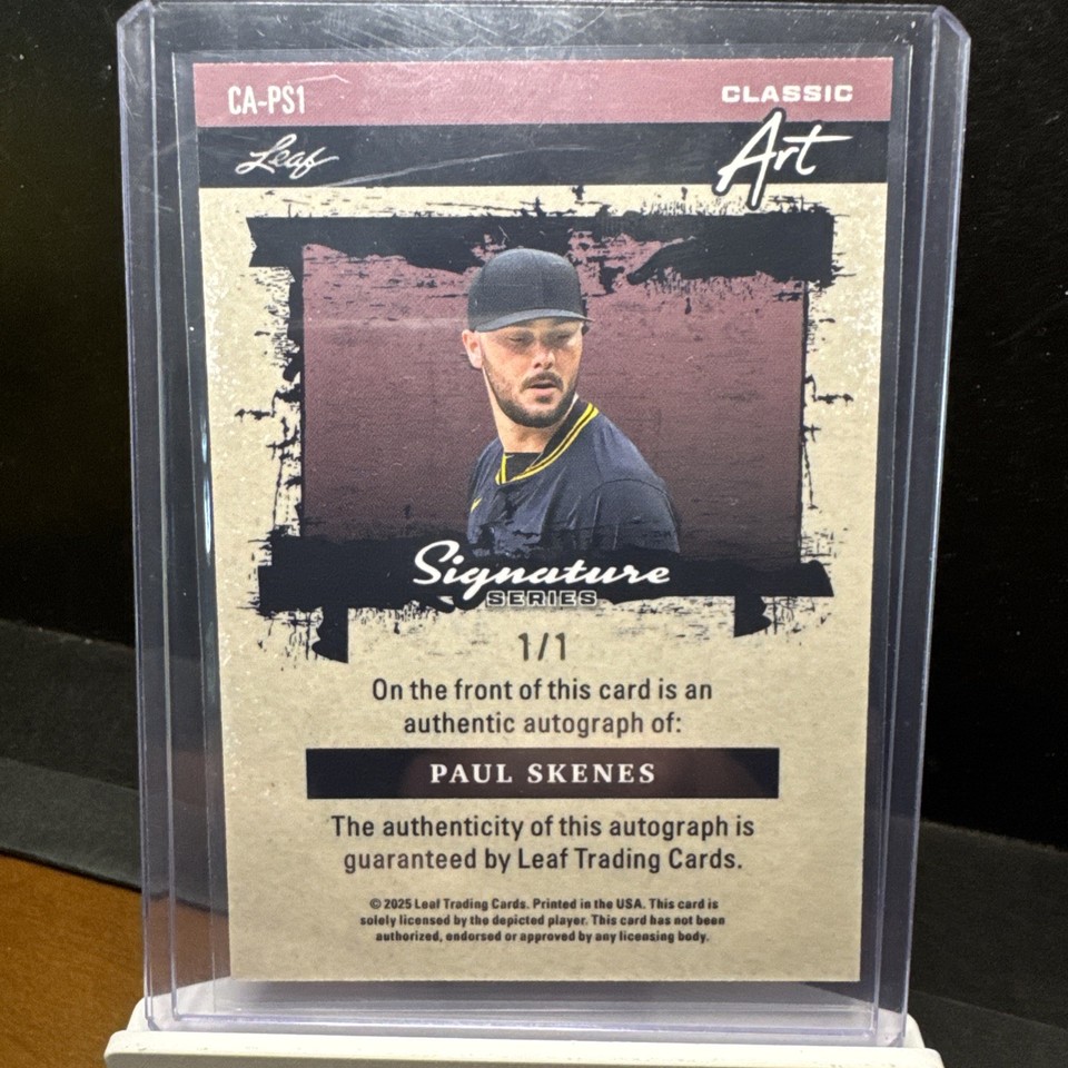 🔥2025 Leaf Optic Signature Series Paul Skenes 1/1 Autographed Baseball ...