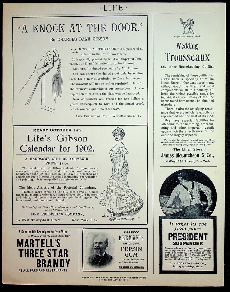 C. Allan Gilbert COVER ONLY Life Magazine September 26 1901 Beautiful ...