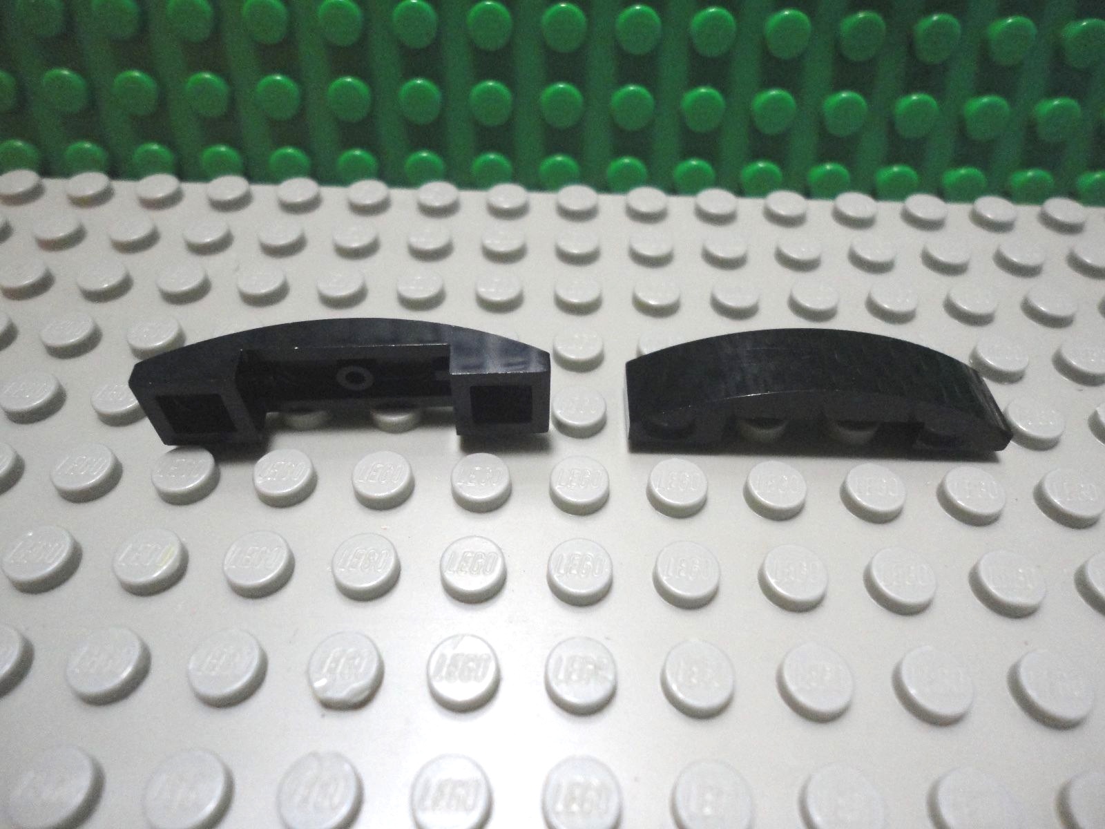 Lego 2 Black 4x1 double curved smooth slopes brick block NEW | eBay