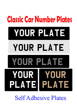 Classic Car Show Number Plate Stick On Self Adhesive UK legal number ...