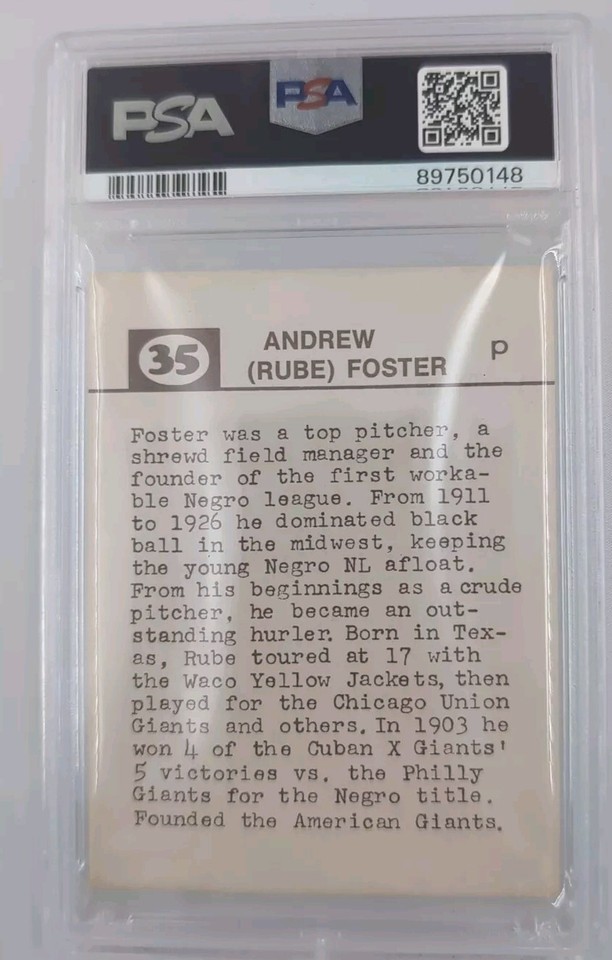 1974 Laughlin Old-Time Black Stars HOF Rube Foster PSA 6.5 #35 | eBay