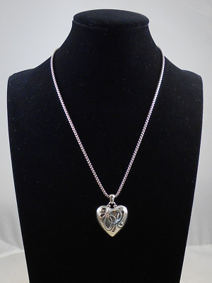 Brighton Silver Plated ONE HEART Swirled Heart Pendant Necklace JM5680 ...