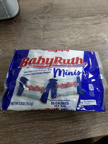 2 Bags of Baby Ruth Minis Candy Bars. 2.8oz Bags. 55 calories per bar ...