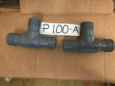 Two - 1-1/4" Insert PVC Tee Gray PVC Hi Max Plumbing 3 way barb ...