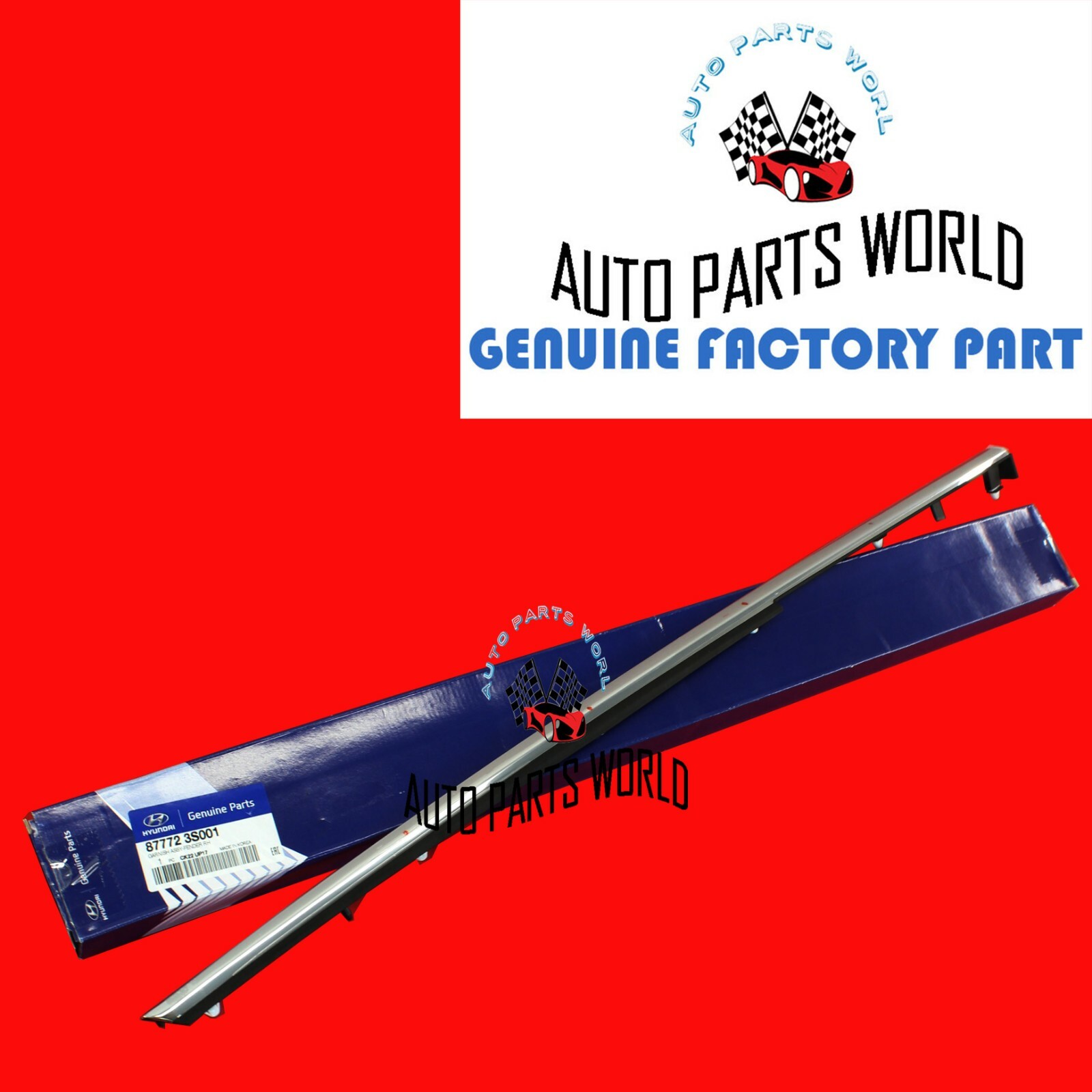 GENUINE HYUNDAI 11-14 SONATA RIGHT SIDE FRONT CHROME FENDER MOLDING ...