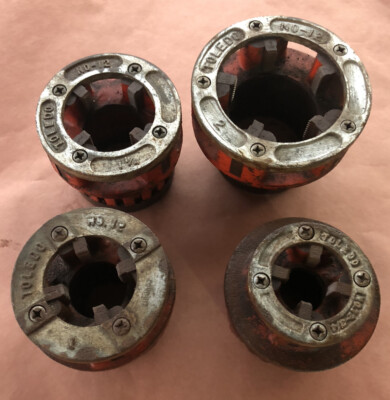 Toledo Pipe Threading Dies Lot Of 4 - 3/4”, 1”,1 1/4”, 2” SEE PICS Rust ...